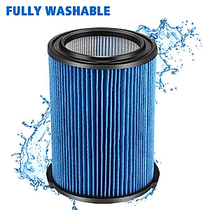 VF5000 Replacement Vacuum Filter 3 Layer Pleated with High Efficiency Particle Air Filter Material Compatible with Rigid Shop Vac 6-20 Gallon Wet Dry Vacuums (2 Packs)