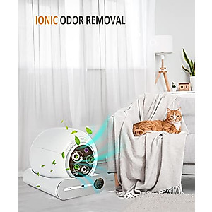 Self-Cleaning Cat Litter Box, Automatic Cat Litter Box PETCADO 24H for No Scooping with APP Control, Odor Removal, Safe Lock, Litter Mat, Quiet for Multiple Cats and All Kinds of Clumping Cat Litter