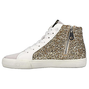 VINTAGE HAVANA Womens Mateel Glitter High Sneakers Shoes Casual - Gold - Size 8.5 B