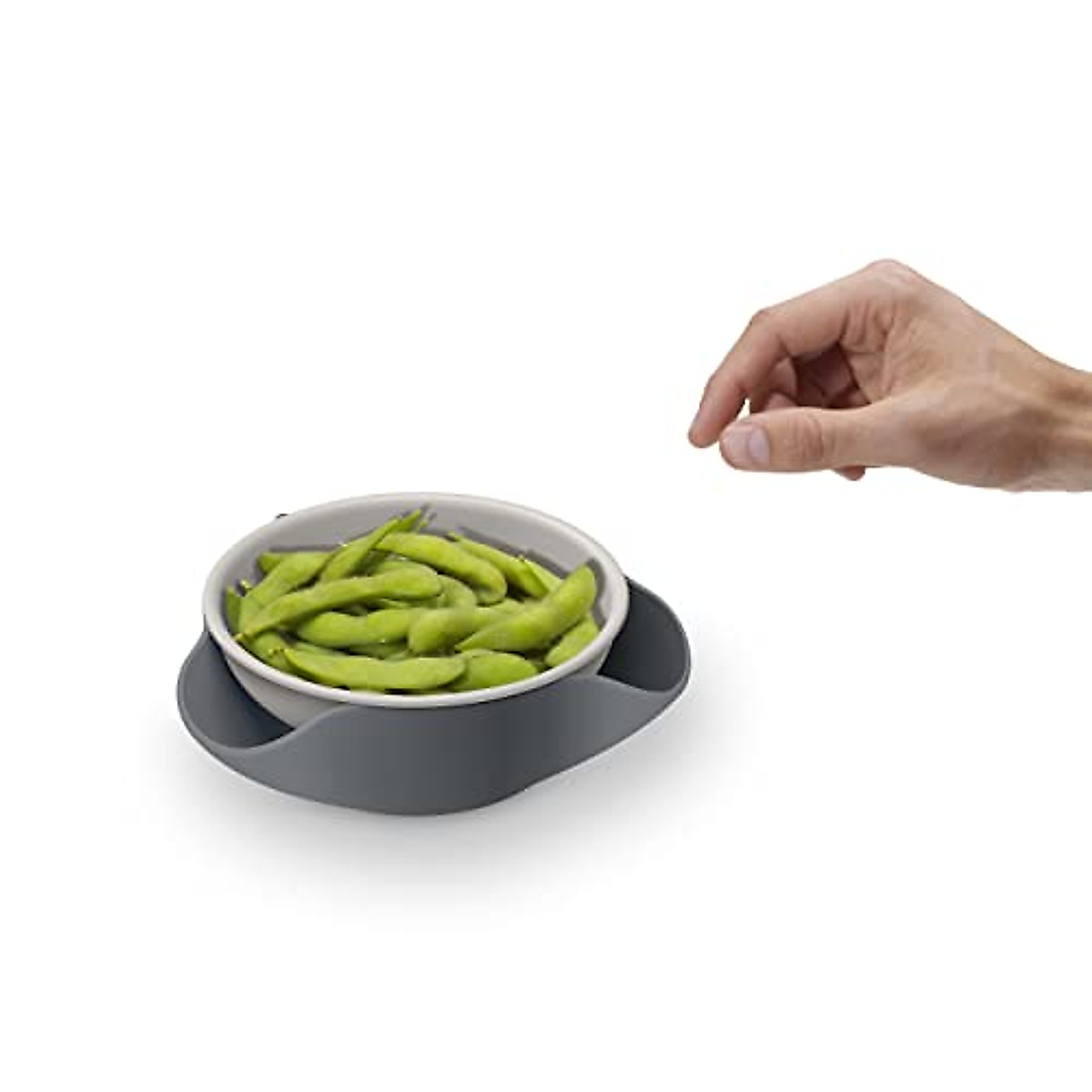 Joseph Joseph 20156 Double Dish Pistachio and Snack Serving Bowl, Gray