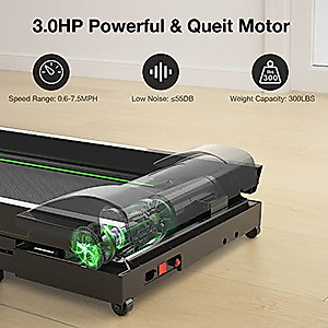 Superun Folding Treadmills for Home, 3HP Treadmill with LED for Walking & Running, Portable Treadmill with Bluetooth Connectivity APP