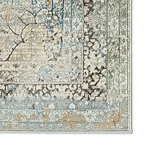 Jaipur Living Vibe Thayer 7'10"X10' Area Rug, Updated Traditional Green for Indoor Spaces