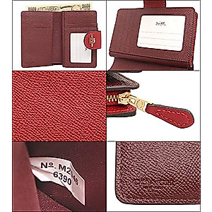 Coach Crossgrain Leather Medium Corner Zip Wallet Style No.6390 Red