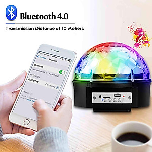 YouOKLight Disco Light, 9 Color LED Music Crystal Ball, Sound Activated, Remote Control, for Party, Home, Room, Dance, Birthday Gift, Kids Club