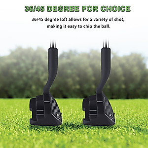 MAZEL Chipper Club Pitching Wedge for Men & Women,36/45 Degree - Save Stroke from Short Game,Right Hand (Black, 36 Degree)