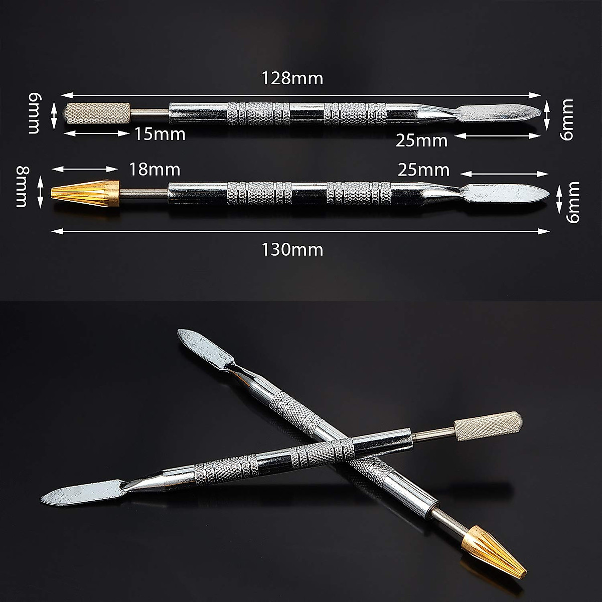 2 Pieces Leather Edge Dye Pen Leather Edge Printing Tool Leather Craft Dye Pen Oil Paint Roller Applicator for Leather Craft DIY Working (Round Head and Tapered Head)