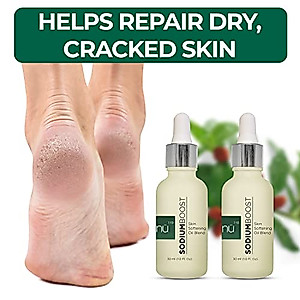 Best Moisturizer for Dry Skin on Feet & Body | Sodium Boost Softening Oil | Natural Skincare Products for Women Men & Teens with Itchy Sensitive Combination Skin | Add to Bathtub Routine or Foot Spa