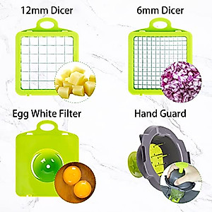 Elabli Pro Vegetable Chopper with 8 Blades:Mandoline Slicer Onion Chopper Dicer Egg Separator Slicer Vegetable Chopper Cutter Slicer,Food Chopper Dicer Slicer with Container for Kitchen