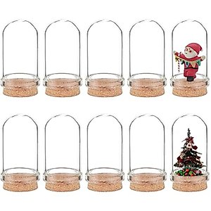 BENECREAT 20 Pack Glass Jars Bottles 9ml Dome Cloche Cover Decoration Bottles with Cork Stoppers for Party Favors, Arts, Halloween Christmas Decor