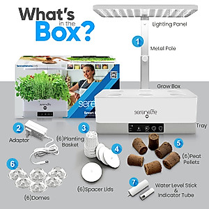 Hydroponic Herb Garden 6 Pods, Indoor Herb Garden Kit, Seed Pod, Indoor Garden, Full-Spectrum Grow Light, Adjustable Height, Hydroponic Indoor Garden, Smart Indoor Plant system