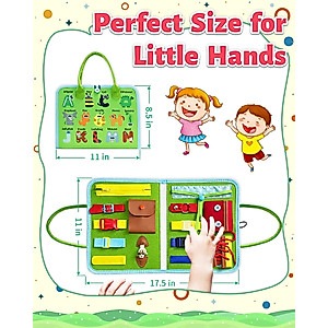 Exorany Busy Board, Montessori Toys Gifts for 1 2 3 4 Year Old Girls and Boys, Sensory Toys for Toddlers 1-3, Preschool Educational Toys Travel Activities, Learning Alphabet Animal Fine Motor Skills