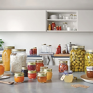 Bormioli Rocco Quattro Stagioni 1.3 oz. Mini Glass Jar with Lid, Clear, Set of 12