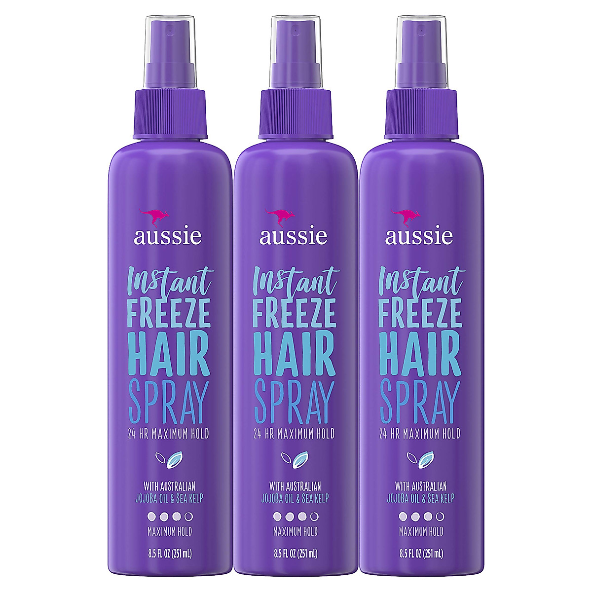 Aussie Hairspray, with Jojoba & Sea Kelp, Strong Hold, 10 fl oz, Triple Pack
