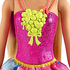 Barbie Dreamtopia Princess Doll, 12-inch, Blonde with Purple Hairstreak Wearing Pink Skirt and Tiara, for 3 to 7 Year Olds