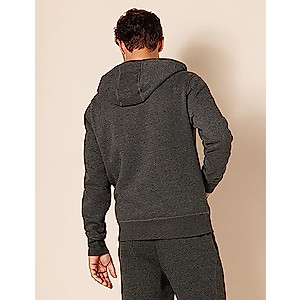 Amazon Essentials Men's Full-Zip Fleece Hoodie (Available in Big & Tall), Charcoal Heather, Large