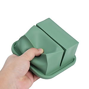 KEVJES Silicone Soup Freezer Cube Container with lid-Easy Meal Prep Container-Leftover Food Storage-Freeze&Store Soup Broth,Sauce,Leftovers-Green-2Pack