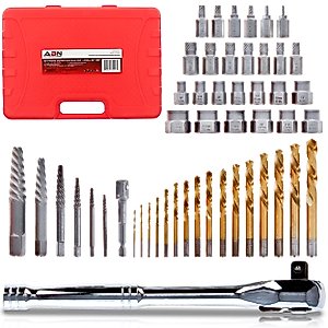 ABN 50pc Screw Bit Extractor and Assorted Drill Bit Kit - Damaged Screw Extractor Impact Bits with Bolt Extractor Set