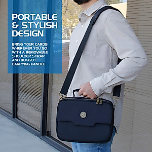 ENHANCE MTG Card Travel Bag with Divider Compartments, Storage for Pencils, Dice and Tokens - Compatible with Magic The Gathering, Card Games Against Humanity and More