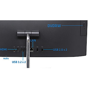 Lenovo V30a All-in-One 24" FHD Desktop Computer, Intel i3-1115G4, 16GB RAM, 1TB NVMe SSD, DVDRW, USB 3.1, WiFi, BT, Webcam, Windows 11 Pro, Black AIO