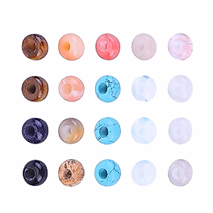 VILLFUL 20pcs Blue Bracelet Necklace Kit Blue Accessories Gemstone Jewelry Colored Stone Beads Gemstone Loose Beads Beading Kits Jewelry Beads DIY Beads Beaded Semi-precious Stones Suite