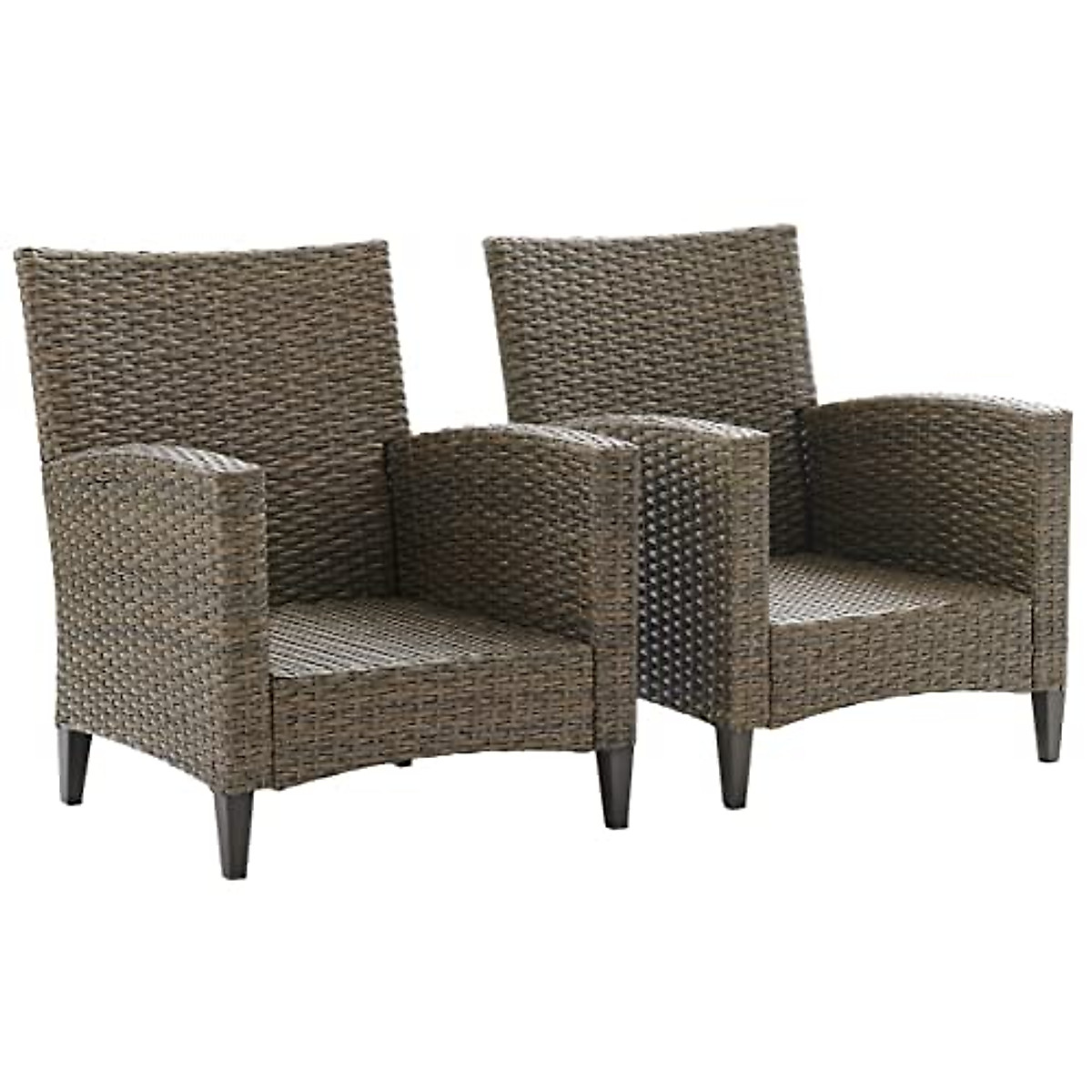 Crosley Furniture KO70210LB-OL Rockport Outdoor Wicker High Back Arm Chair, Set of 2, Light Brown