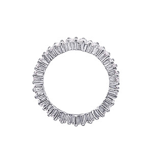 KIERA COUTURE 3.42 cttw White Baguette Cut Cubic Zirconia Sterling Silver Wavy Eternity Band Ring (White, 6)