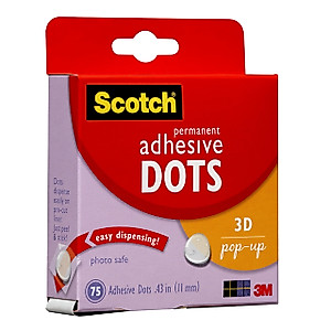 Scotch Adhesive Dots, Permanent, 75 Count, Great for Card Making and Scrapbooking (010-75PU)