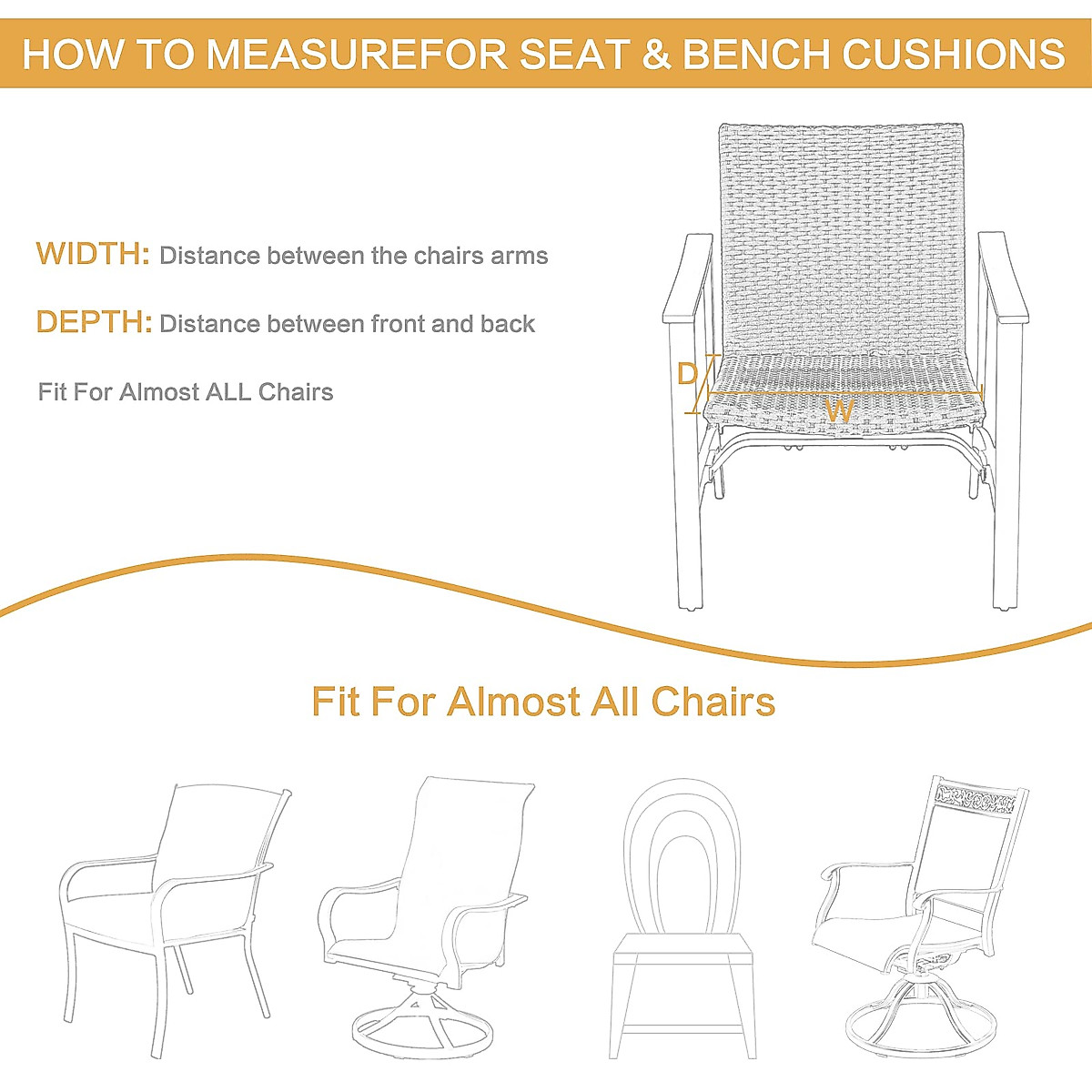 CASUAL WORLD Outdoor Chair Cushions Set of 2, Square Corner Patio Chair Seat Pads with Velcro for Outdoor Furniture, 19.3"x20.5"x3", Red