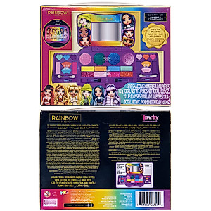 Rainbow High - Townley Girl Beauty Compact Set Kit with Brushes, 4 Eye Shadows, 8 Lip Gloss & 4 Shimmer Makeup Set for Kids Girls, Ages 6+ perfect for Parties, Sleepovers and Makeovers
