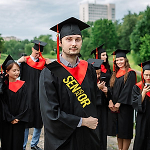 6Pcs Black Senior 2025 Sash with Gold Printing Letters, 2025 Graduation Celebrations Sashes, Class of 2025 Sash for Graduation Party, Senior Cheer Sashes, Cheerleader Sash, Class Competition Sashes
