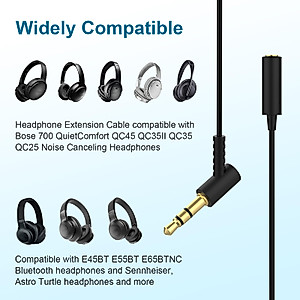 Headphone Extension Cable Compatible with Bose QuietComfort QC45 QC35II QC35 QC25 NC700 Headphones, 3.5mm Male to Female Stereo Audio Cable for Phone, PS4, Switch, Tablets (4ft)