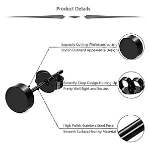 JOERICA 4 Pairs Heart Stainless Steel Stud Earrings for Women Star Earrings