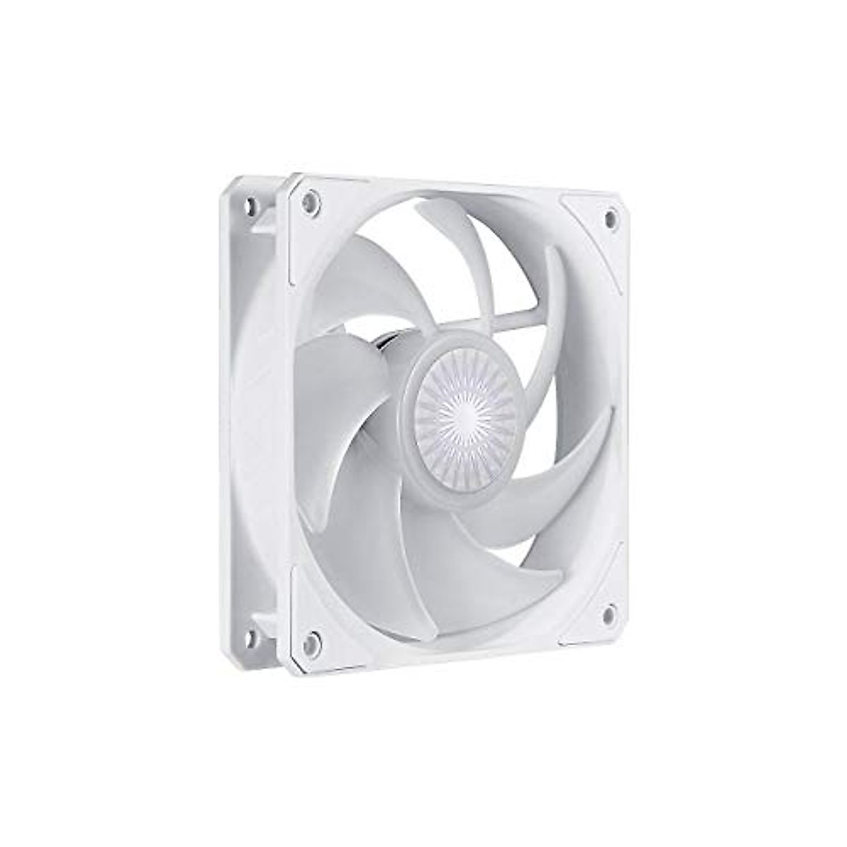 Cooler Master SickleFlow 120 ARGB Fan (White Edition) - 120mm Square Frame Fan, Air Balance Curve Blade Design, PWM Control for Computer Case & Liquid Radiator (SickleFlow 120 ARGB, White)