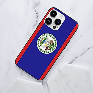 Flag of Belize iPhone 14 Pro Max Phone Case, You Can DIY On A Variety of Patterns White