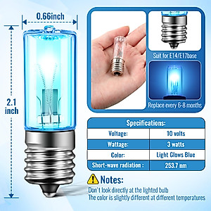 Qualirey 4 Pack UV-C Replacement Bulbs 3W UV Light Bulbs Compatible with GG1000, GG1100W, GG1100B, GG1000CA, LB-1000, GGH200, 661000CA 10V UVC Lamp
