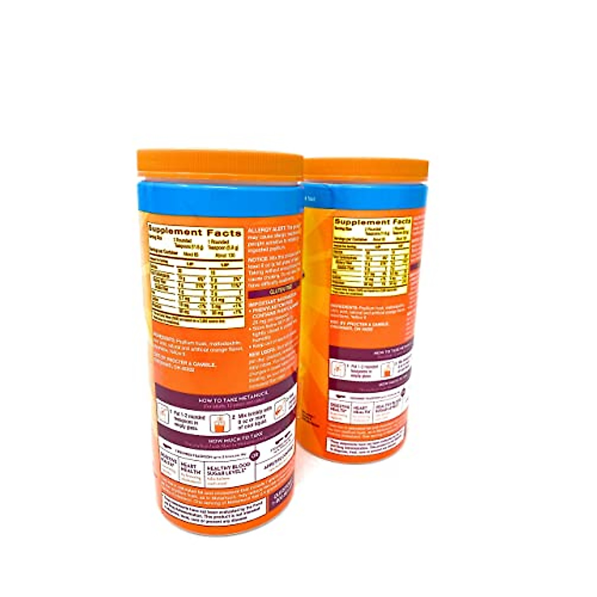 Metamucil Sugar Free Fiber Supplement, Orange Smooth 260 Servings