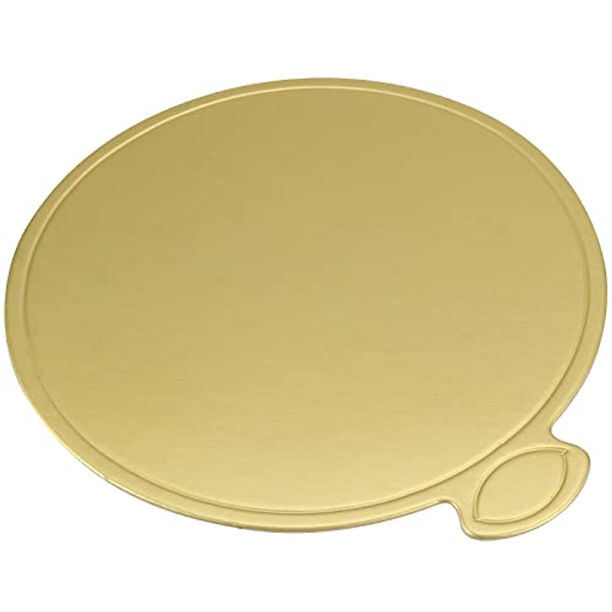 SINJEUN 500 PCS 3.5 Inch Mini Cake Boards, Round Golden Cardboard Mousse Cake Base, Mousse Cake Paper Board Cupcake Circles Tray Pastry Dessert Board with Tab for Decorating, Displaying