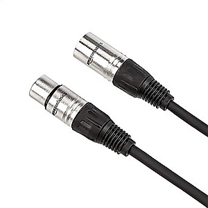 Amazon Basics Standard XLR Male to Female Balanced Microphone Cable, Durable & Flexible, Noise-Cancelling - 6 Feet, 2-Pack, Black