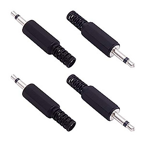 Fancasee 4 Pack 3.5mm Replacement Repair Plug Jack TS 2 Pole Mono Male Plug 1/8" 3.5mm Solder Type DIY Audio Cable Connector for Audio Cable Repair
