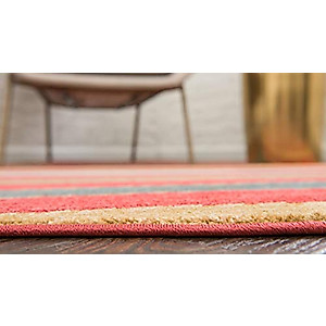 Unique Loom Fars Collection Area Rug - Monterey (8' Round, Multi/ Rust Red)
