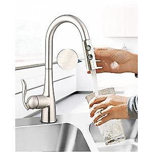 Kitchen Sink Faucet Sprayer Head, 2 Functions Sprayer Attachment for Faucet,Pull Down Faucet Head Replacement Part, G 1/2 Pull Out Spray Head for Kitchen Faucet Tap Sprayer Spout