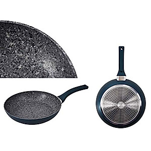 Uniware Aluminum Non-Stick Frying Pan w/Induction Bottom, 3-Layer Granite Coating, 3 Size Variants (11")