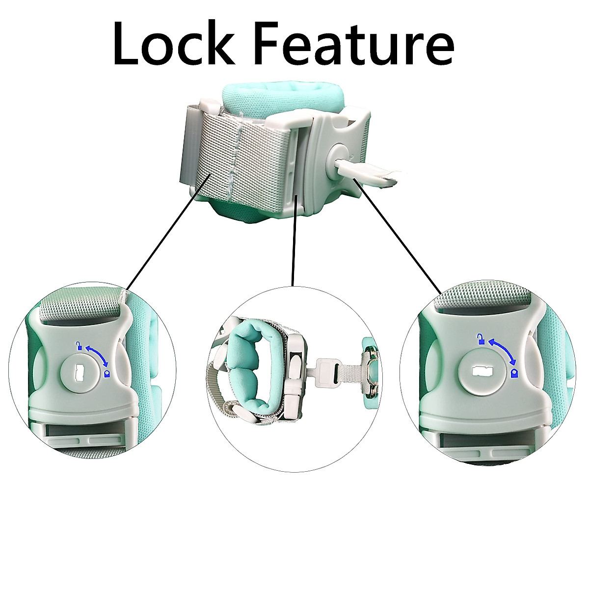 Toddler Leash for Kids - 2 in 1 Anti Lost Wrist Link, 360° Rotation Move More Freely, Toddler Backpack Leash, with Lock Feature, Reflective Kid Leash, Baby Leash, Child Leashes for Toddlers