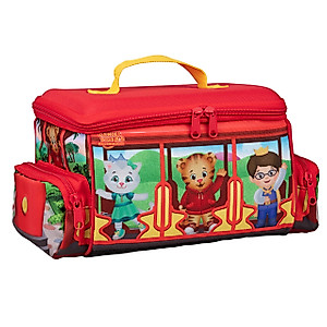 Daniel Tiger's Neighborhood- Insulated Durable Lunch Bag Tote for Kids, Reusable Heavy Duty Lunch Box w Handle and Mesh Pocket for Back to School - Trolley with Friends