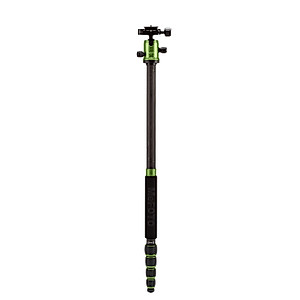 MeFoto RoadTrip Lightweight 61.6" Carbon Fiber Tripod/Monopod, w/Case, Twist Locks, Triple Action Ballhead w/Arca Swiss Plate - Green (C1350Q1G)