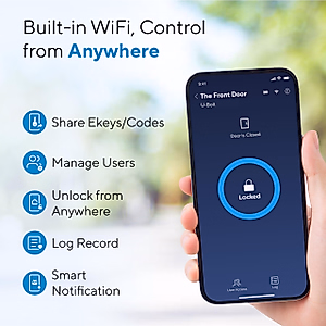 ULTRALOQ U-Bolt Bluetooth Enabled Keypad Smart 5-in-1 Keyless Entry | Smartphone App for iOS and Android | Anti-peep Code | Auto Unlock & Auto Lock | Match Home Aesthetics, Satin Nickel