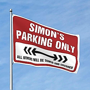 CakJuice Posters for College Dorm Simon's Parking Only Flag College Room Flags Stuff for Your Room (Size : 120X180CM)