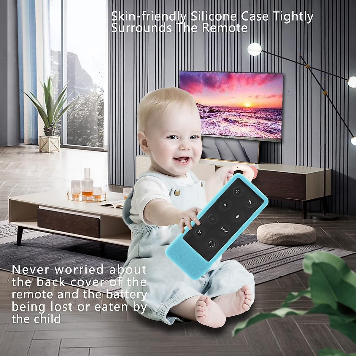 CHUNGHOP Protective Silicone Remote Case Compatible with Bose Solo 5 10 15 Series ii TV, for Bose Solo Cinemate Series II IIGS 1SR 10 & 15 Remote Anti-Slip, Shockproof(Glow in Dark Blue)