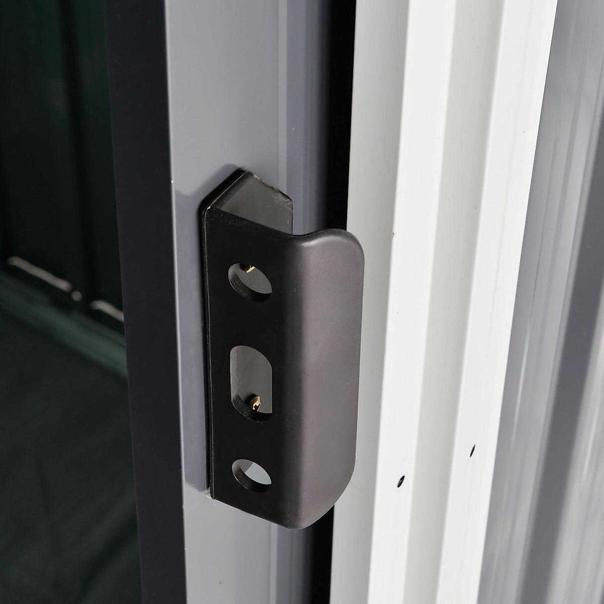 Outsunny 6' x 4' Backyard Garden Tool Storage Shed with Lockable Door, 2 Air Vents & Steel Construction, Black