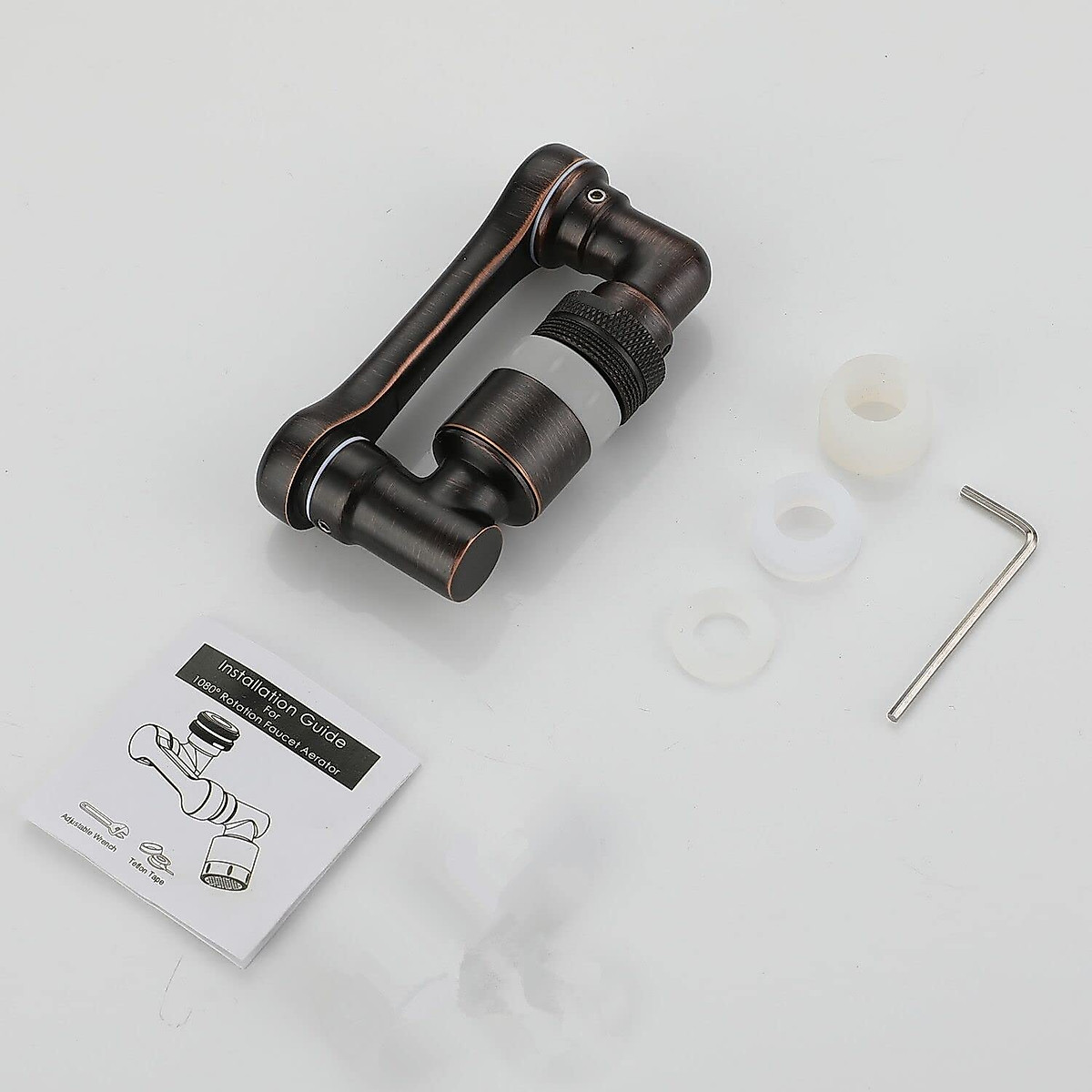 Holge 1080° Rotation Faucet Extender CUPC Aerator Universal Bathroom Rotatable Tap Nozzle Kitchen Sink Aerator with 2 Water Outlet Modes Oil Rubbed Bronze